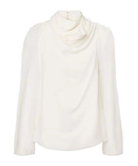 Altuzarra Cara Draped High-neck Silk Top - White