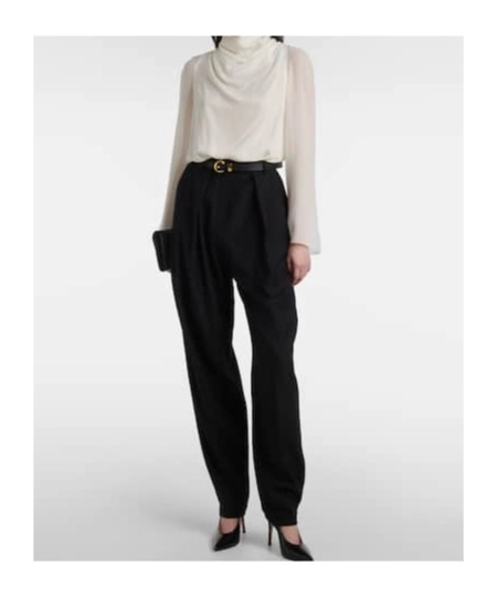 Altuzarra Cara Draped High-neck Silk Top