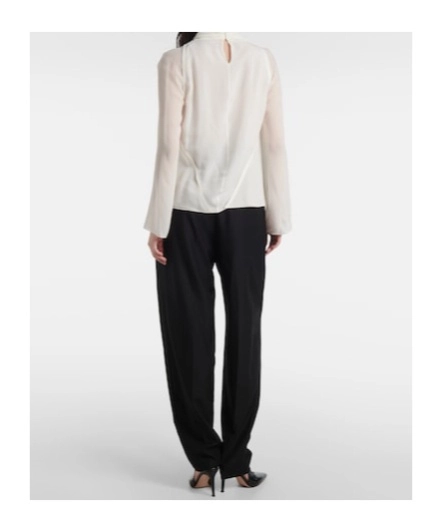 Altuzarra Cara Draped High-neck Silk Top