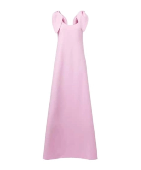 Oscar De La Renta Bow-detail Wool-blend Maxi Dress - Pink