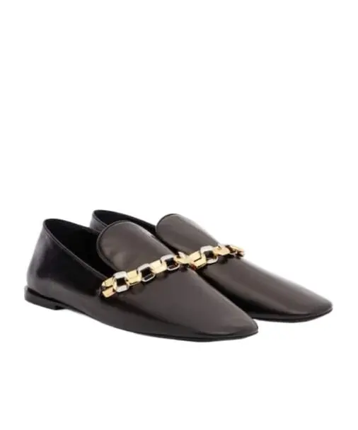 JIL SANDER Chain-detail Leather Loafers