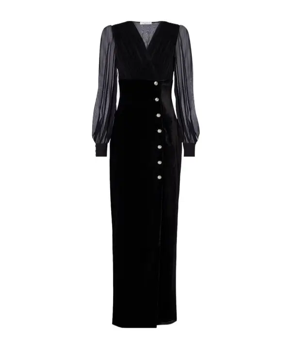 Alessandra Rich Velvet And Georgette Gown