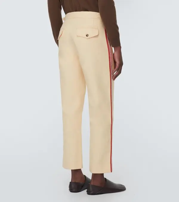 BODE Stria Beaded Cotton Straight Pants