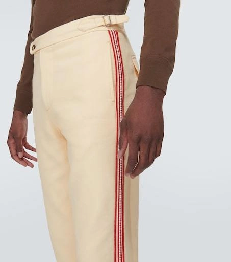 BODE Stria Beaded Cotton Straight Pants
