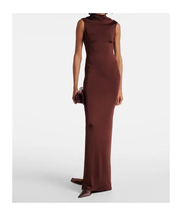 Victoria Beckham Sleeveless Draped Jersey Gown