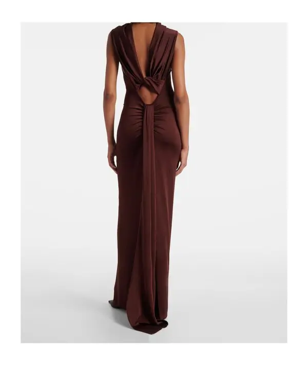 Victoria Beckham Sleeveless Draped Jersey Gown