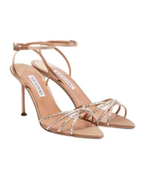 AQUAZZURA Embellished Satin Sandals