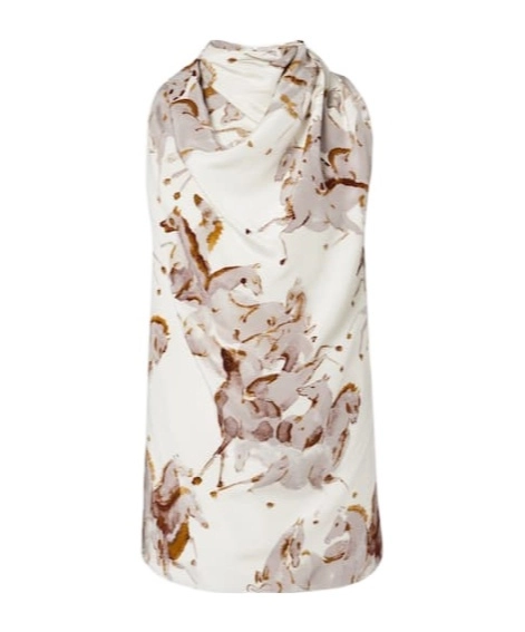 Altuzarra Draped High Neck Silk Top