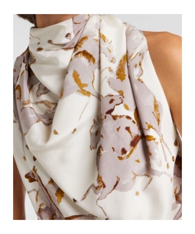 Altuzarra Draped High Neck Silk Top