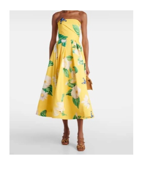LEO Lynn Floral Cotton Bustier Dress