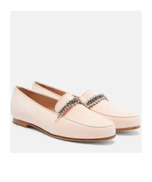Manolo Blahnik Pisufa Embellished Suede Loafers
