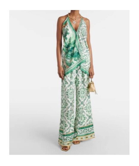 Camilla Printed Silk Palazzo Pants