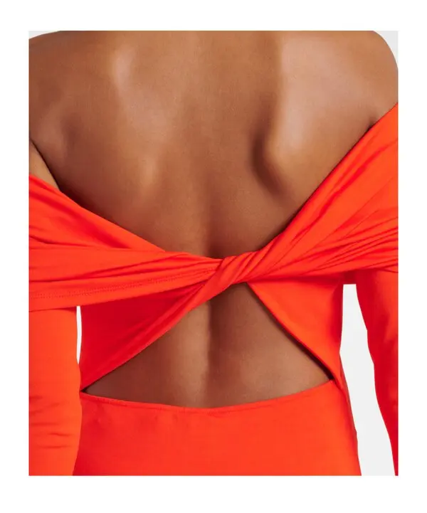 Ralph Lauren Off-shoulder Maxi Dress With Cutout Back - Red