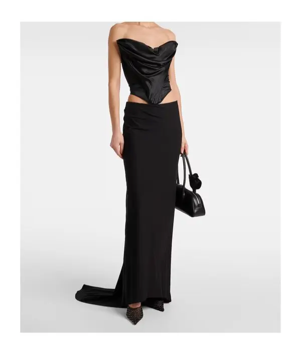 Magda Butrym Draped Silk-blend Satin Corset