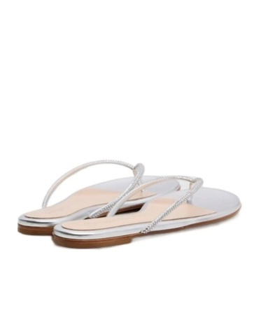 GIANVITO ROSSI India Metallic Leather Thong Sandals