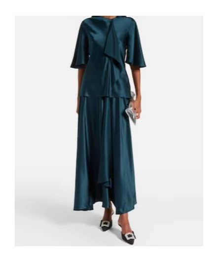 ROKSANDA Naiara Draped Silk Satin Top