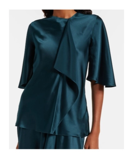 ROKSANDA Naiara Draped Silk Satin Top