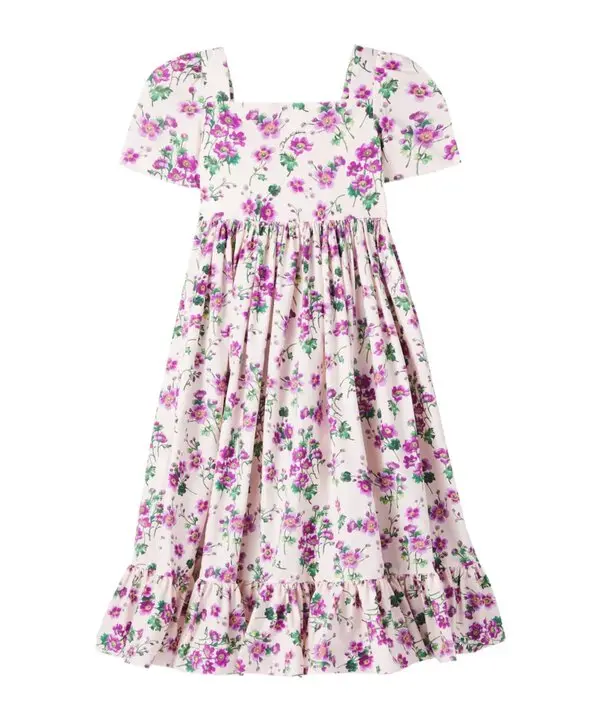 Dolce & Gabbana Floral Smocked Cotton Poplin Dress