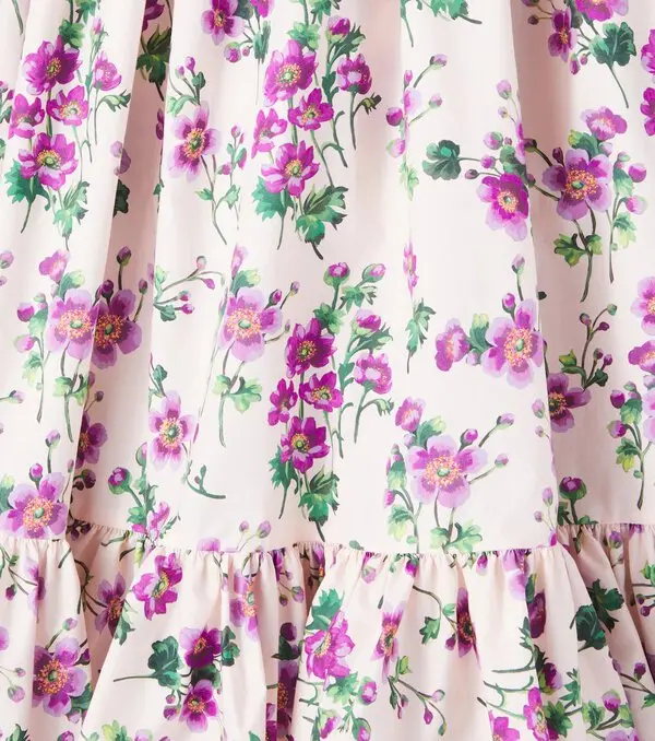 Dolce & Gabbana Floral Smocked Cotton Poplin Dress