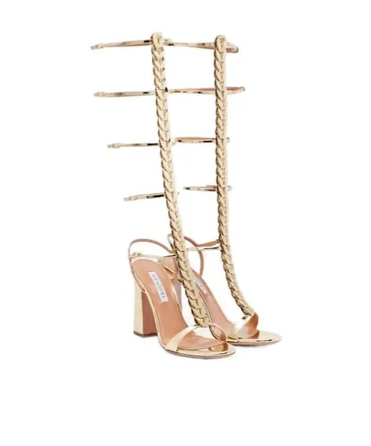AQUAZZURA Destiny Gladiator 105 Sandals - Nude
