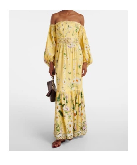 Camilla Floral Linen And Silk Corset Dress