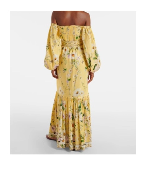 Camilla Floral Linen And Silk Corset Dress