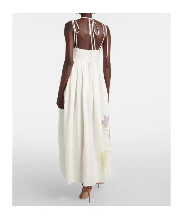 Erdem Floral Linen Maxi Dress