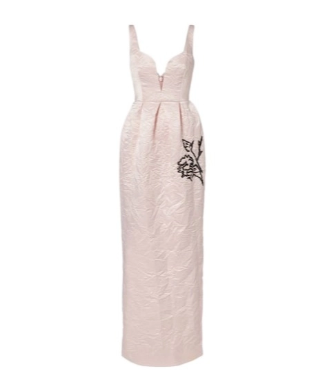 Erdem Embroidered Satin Gown - Pink