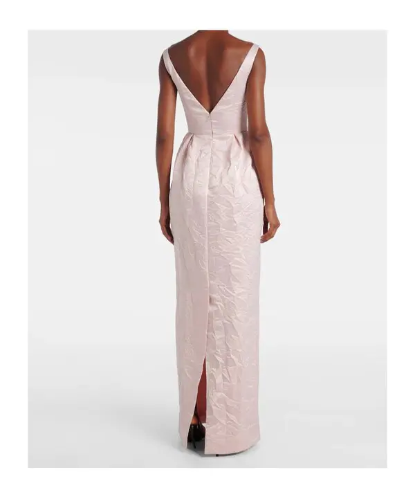 Erdem Embroidered Satin Gown