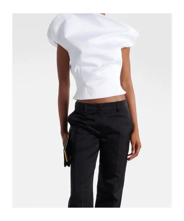 Magda Butrym Asymmetric Cotton Bustier Top