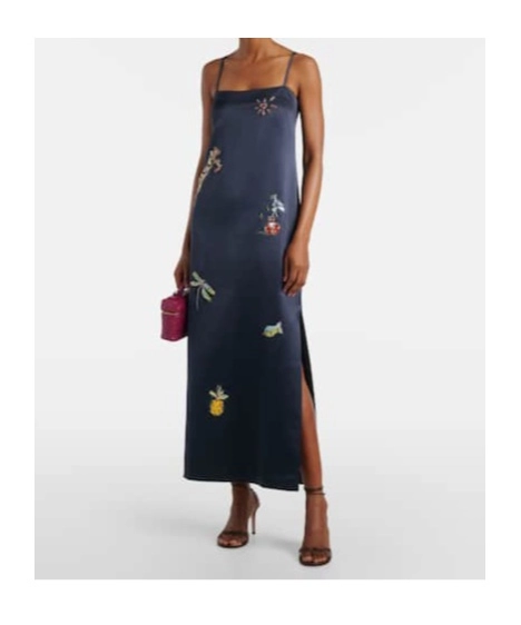 ALEMAIS Spaghetti Strap Midi Dress