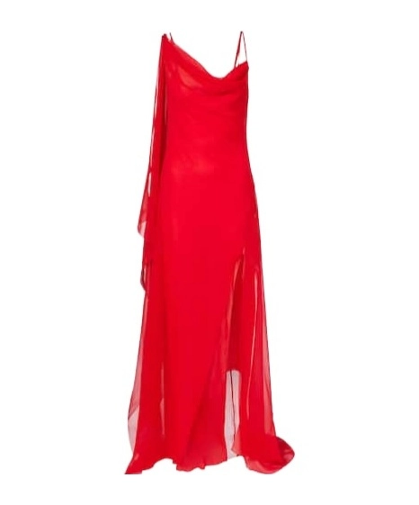 Blumarine Draped Silk Georgette Gown