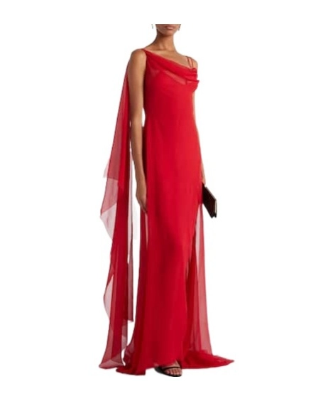 Blumarine Draped Silk Georgette Gown