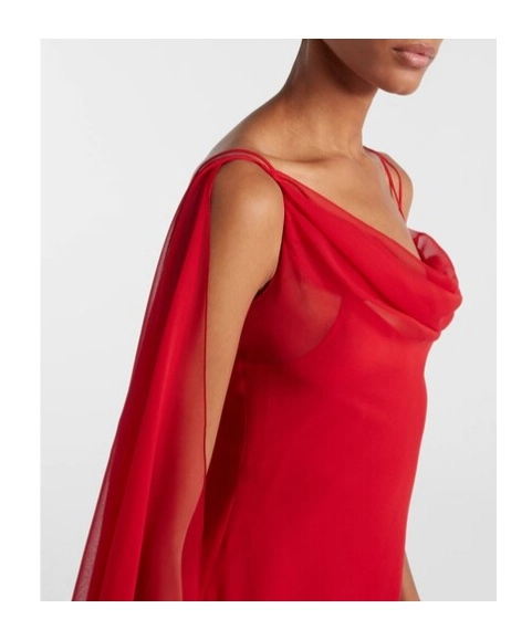 Blumarine Draped Silk Georgette Gown