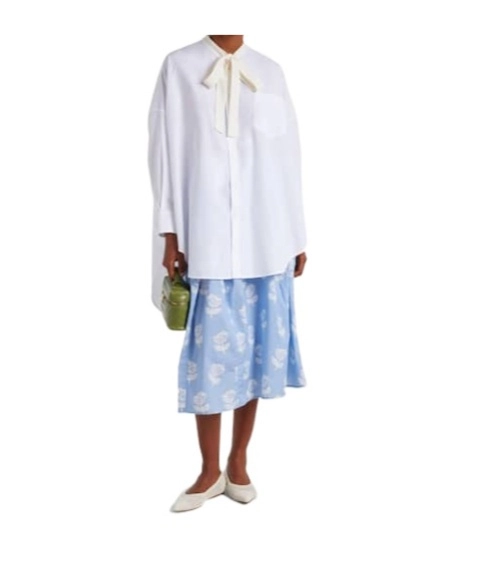 Marni Tie-neck Cotton Shirt Dress
