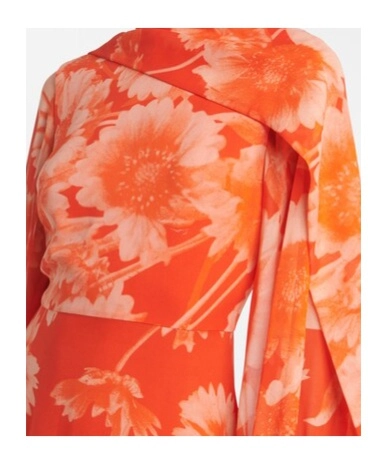 Erdem Caped Floral Silk Gown