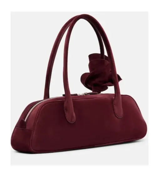 Magda Butrym Brigitte Suede Shoulder Bag With Rose Detail