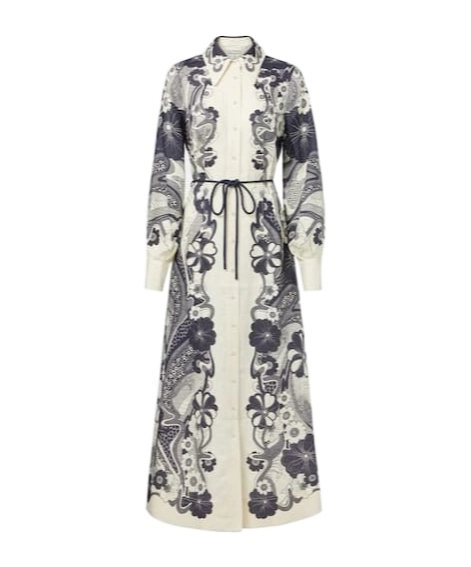 ALEMAIS Mickey Printed Linen Shirt Dress