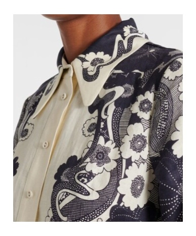 ALEMAIS Mickey Printed Linen Shirt Dress