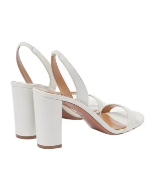 AQUAZZURA Leather High-heel Slingback Sandals With Almond Open Toe