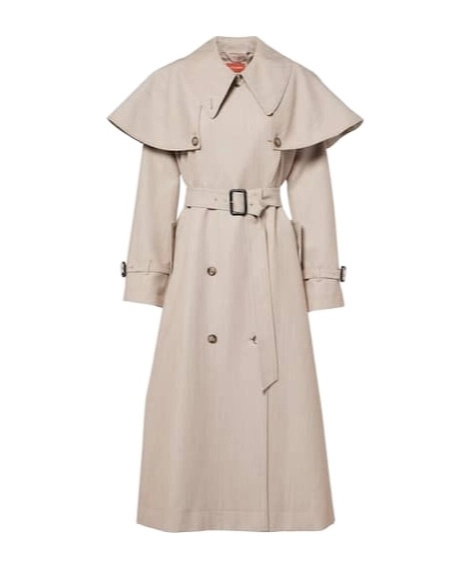 Altuzarra Billie Caped Virgin Wool Trench Coat - Nude
