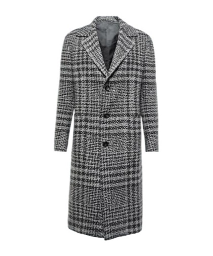 Kiton Checked Wool-blend Overcoat - Black