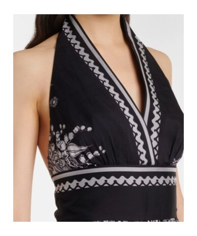 Elie Saab Printed Silk Chiffon Maxi Dress