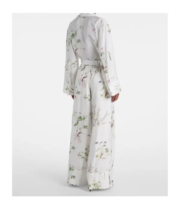 Erdem Floral Printed Silk Wide-leg Pants