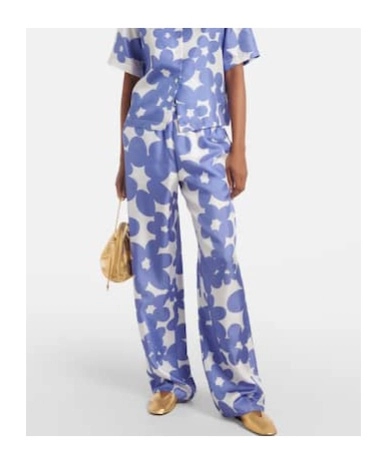 Marni Floral Silk Wide-leg Pants