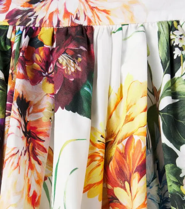Dolce & Gabbana Floral Cotton Poplin Skirt