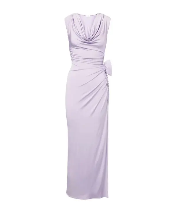 Magda Butrym Draped Floral-applique Jersey Maxi Dress