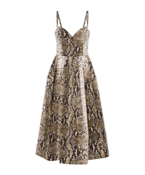 Oscar De La Renta Snake-effect Cotton-blend Sweetheart Gown - Multicolor