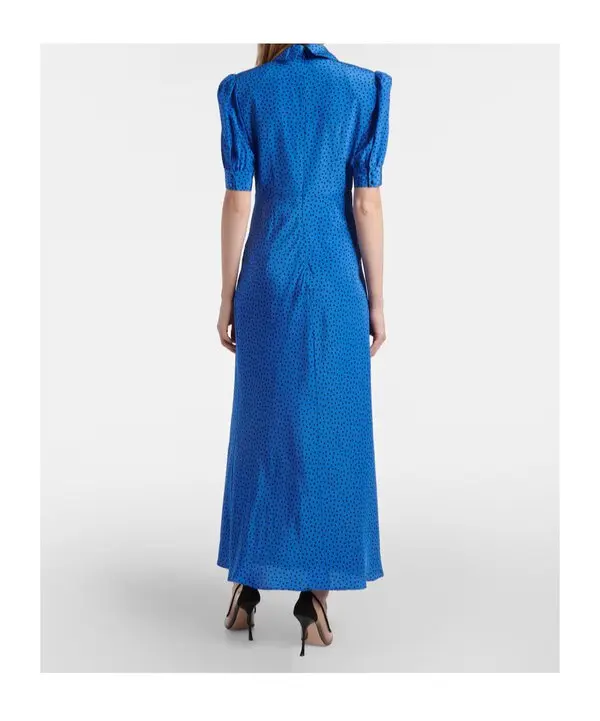 Alessandra Rich Polka-dot Silk Maxi Dress