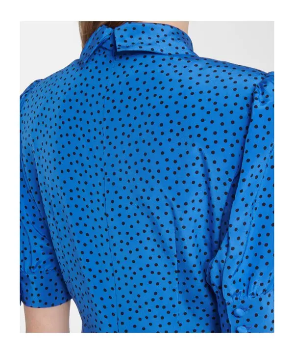 Alessandra Rich Polka-dot Silk Maxi Dress